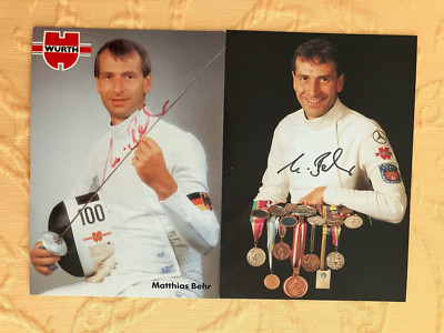 2 Autogramme Matthias BEHR Olympiasieger FECHTEN xyz | eBay.de