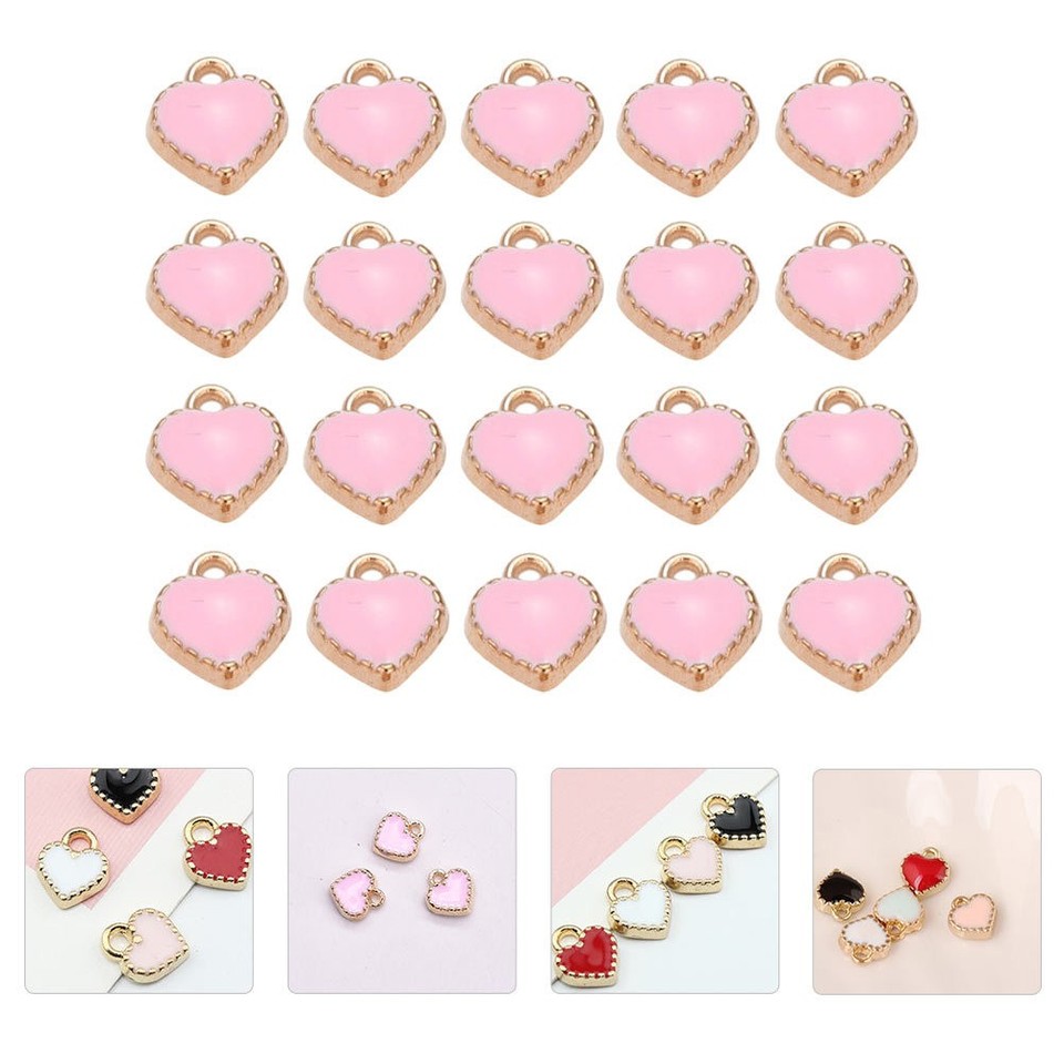 20 Pcs Heart Shaped Pendant Blank Charms for Necklaces Jewelry Making ...