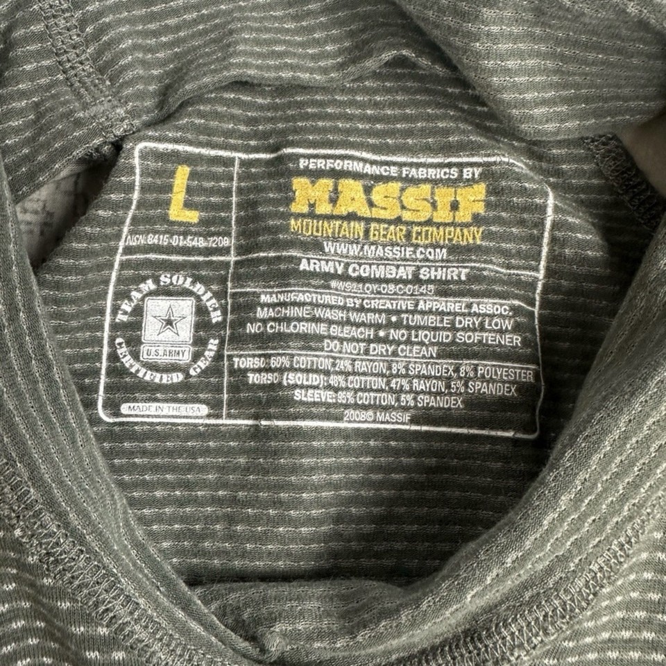 Massif US Army Combat Green Camo Shirt (ACS) Flame Resistant ACU Size ...