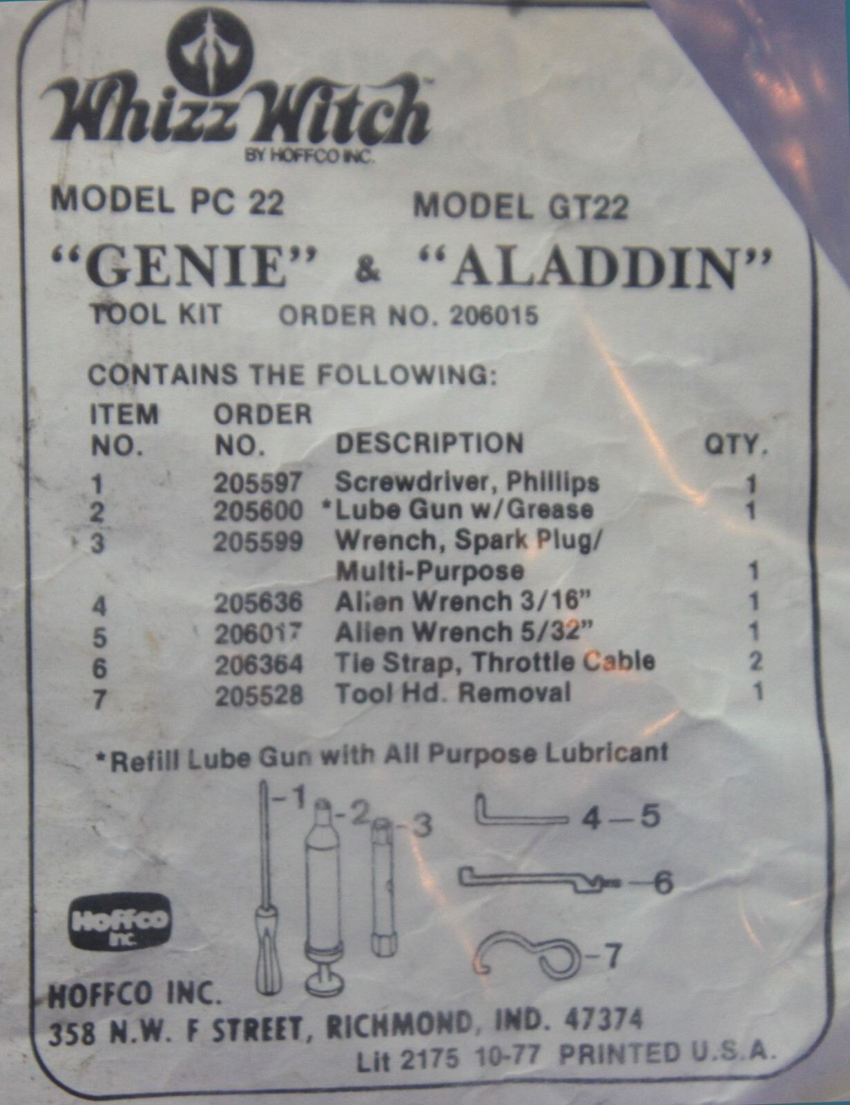 Hoffco Whizz Witch String Trimmer Tool Kit for "Genie" & "Aladdin ...