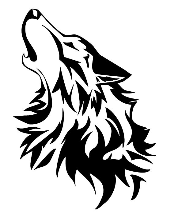 Howling Wolf Head Silhouette