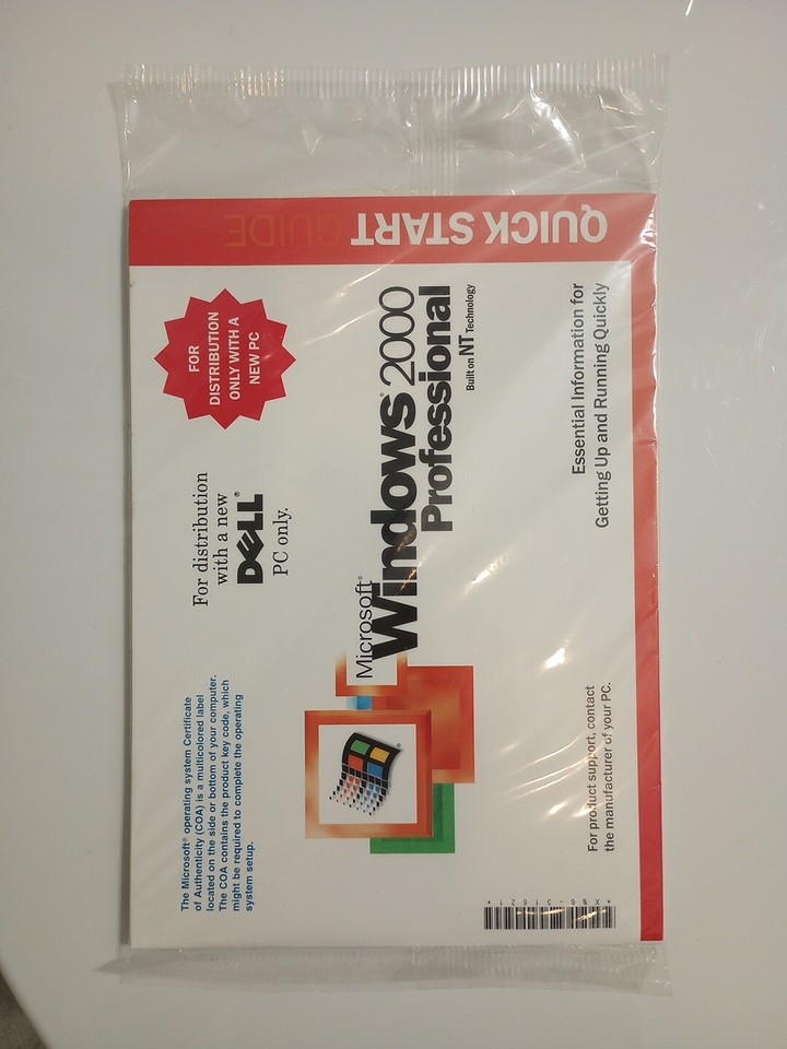 Dell Microsoft Windows 2000 Professional Reinstallation CD W2K+SP1 ...