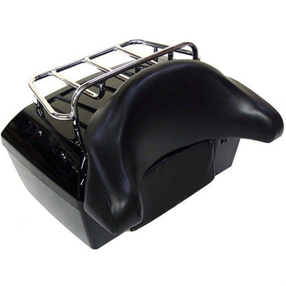 Black Tour Trunk Pack For Harley Softail Dyna Electra Glide Road King ...