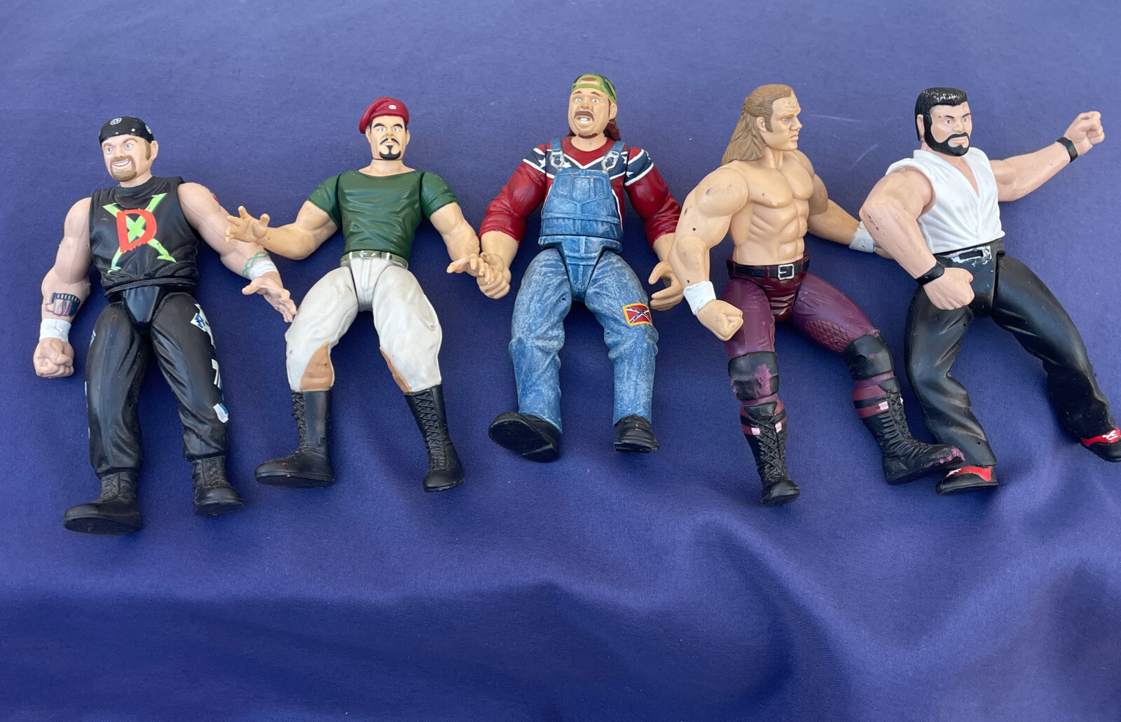 Lot of 5 Vintage 1997-1998 Wrestling Figures Wrestlers Jakks WWF / WWE ...