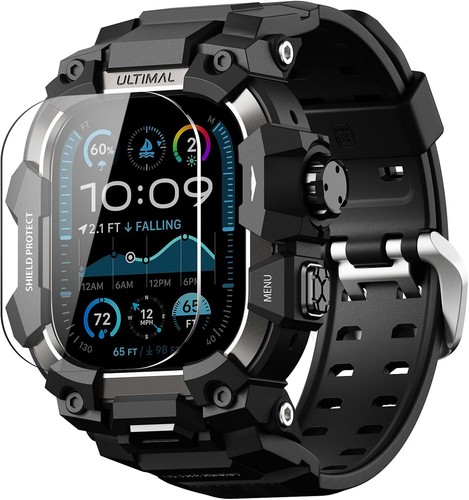 Rugged Apple Watch Band Heavy Duty Bumper Case Cover Strap 49Mm/46Mm ...