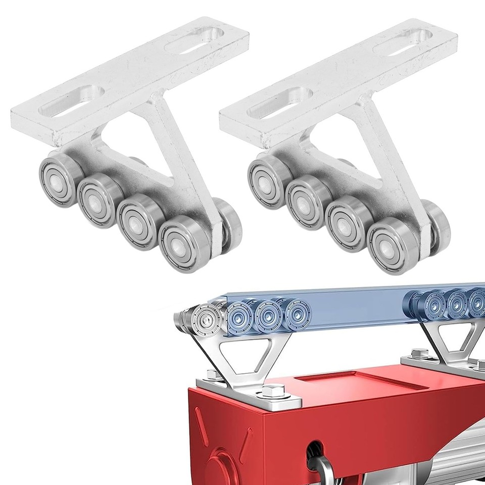 2x 8 Wheels Trolley Assembly 2700 Pounds T Pulley Assembly For Curtain ...