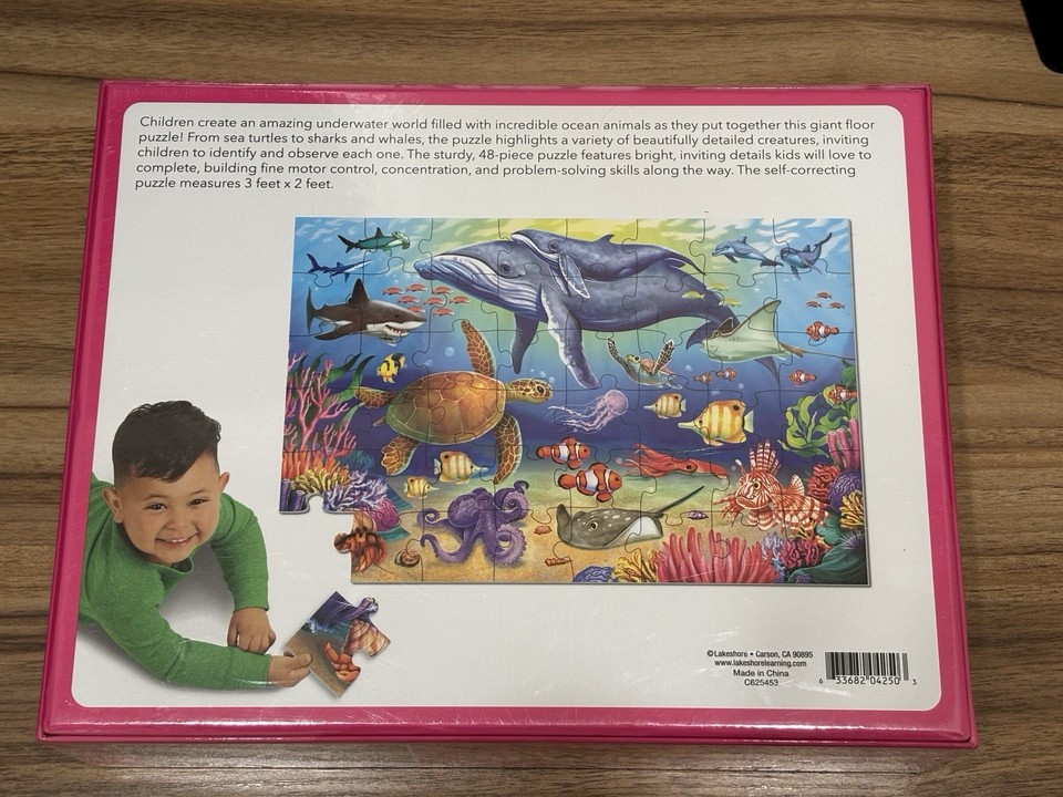 Floor Puzzle NEW 48 Pcs Giant Size Ocean Animals by Lakeshore SEALED ...