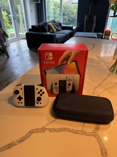 Nintendo Switch OLED White With Pro RGB JOYCONs And Travel Case | eBay UK