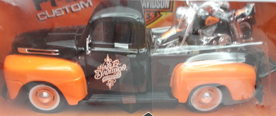 Harley Davidson 1948 Ford F-1 Pickup & 1958 FLH DUO GLIDE Maisto 1:24 ...