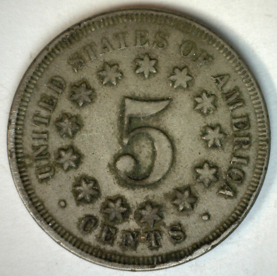 1867 US Shield Nickel 5c US Type Copper Nickel Coin Good Circulated | eBay
