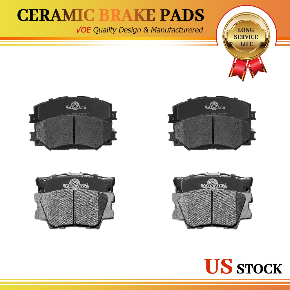 Front & Rear Ceramic Brake Pads Fit For 2013 2014 2015 - 2018 Toyota ...