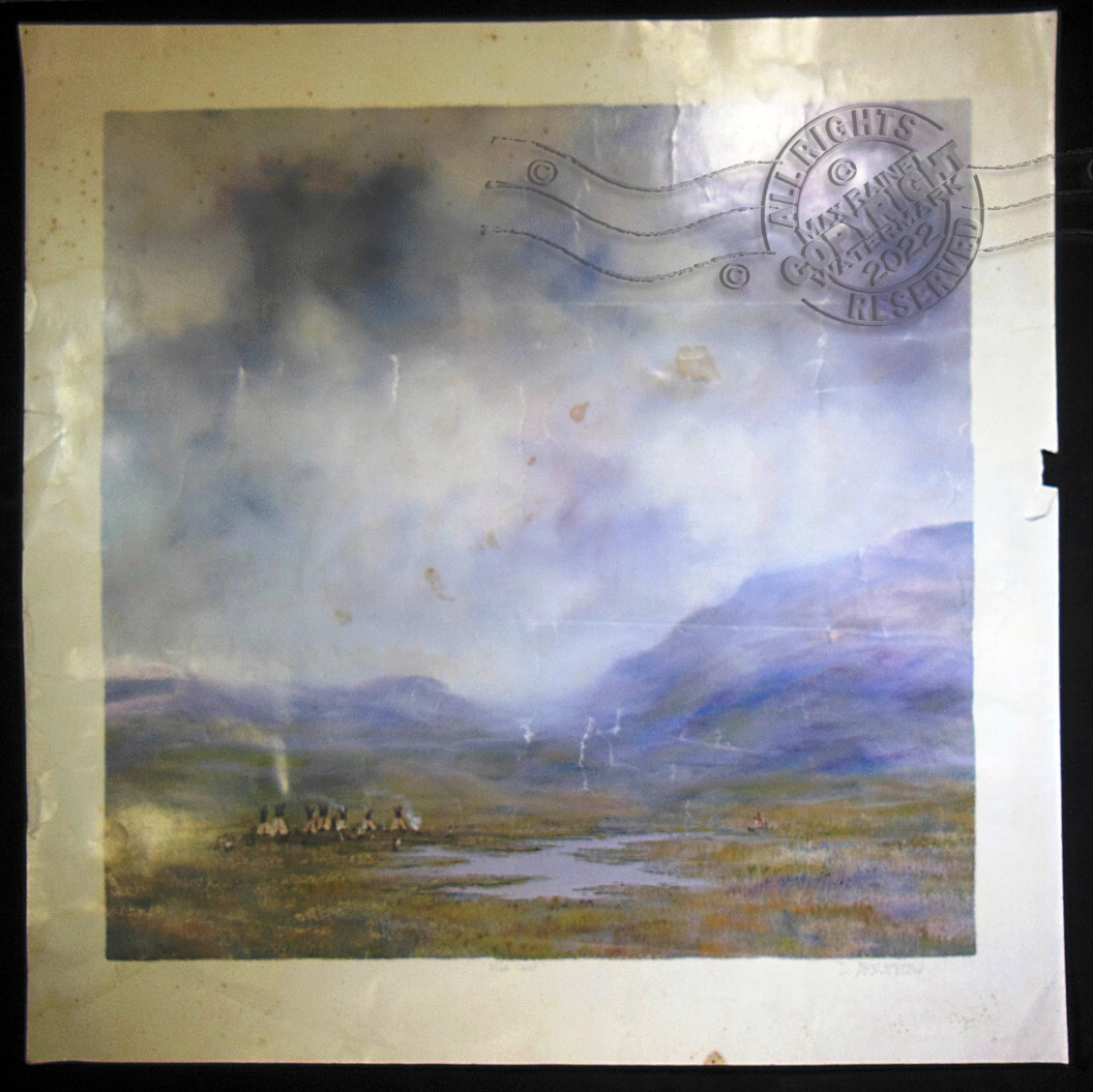 Duane Armstrong 1980 High Camp * SIGNED A/P American Indian Landscape w ...