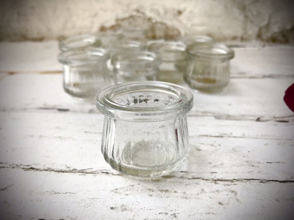 8 Antique Bottles : Mini Paste Jars : Suitable Vases For Wedding Table ...