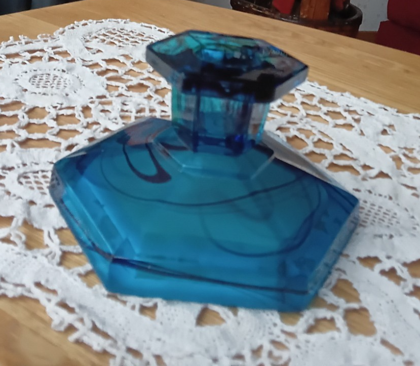 Vintage Davidsons Blue Cloud Glass Hexagonal Candlestick | eBay UK