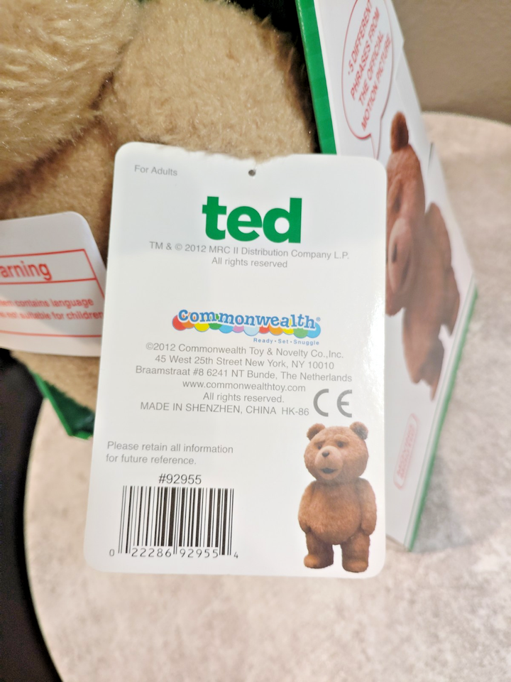 TED 2012 15in RATED R RED TAG MOVING MOUTH 5 DIFFERENT PHRASES FROM THE ...