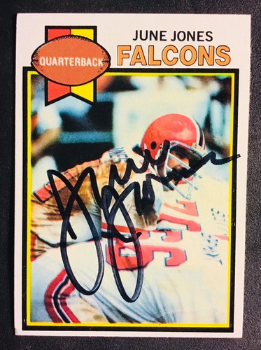 Atlanta Falcons JUNE JONES autograph signed 1979 TOPPS RC ROOKIE card ...
