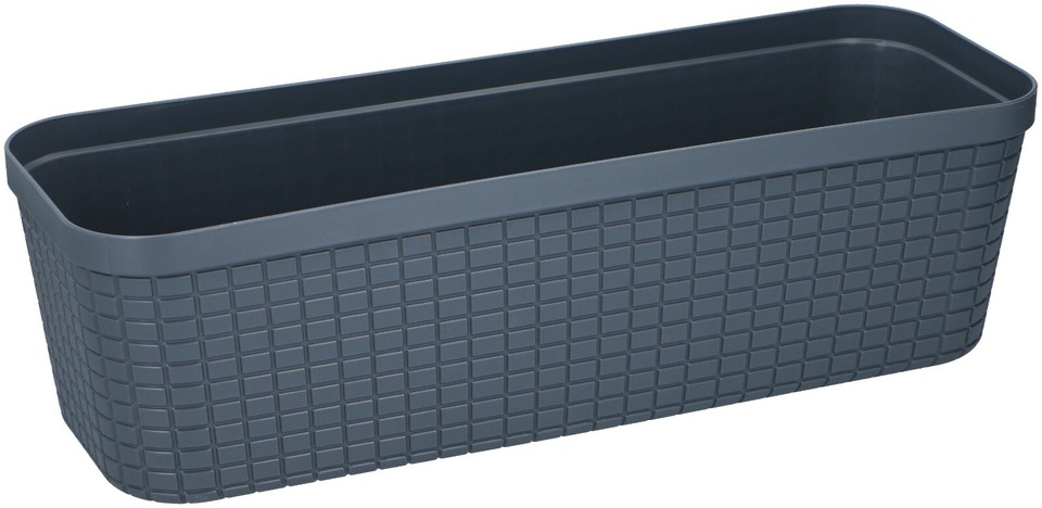 49cm Troughs Set of 3 Plastic Planters Window Box Balcony Plant Pot ...