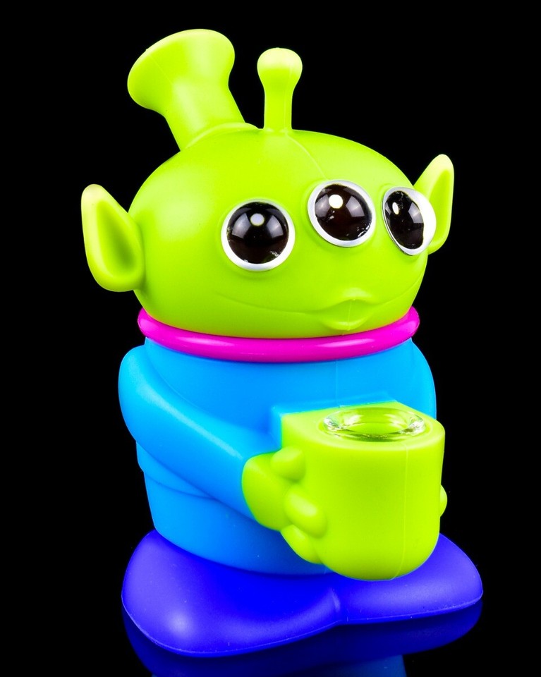 CUTE Bong Toy Alien Bong Silicone Bong Bubbler Glass Water Pipe MINI ...