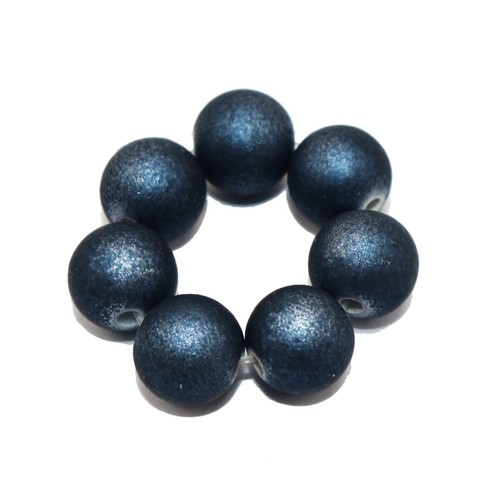 100 Matte Dark Gray Metallic Luster Round Beads 10mm Rubber Coated DIY ...