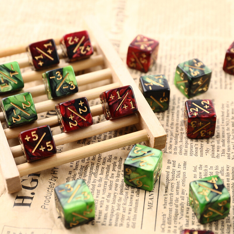 10Pcs 16mm 6 Side Dice Counters +1/-1 Dice Kids Toy Counting Dice For ...