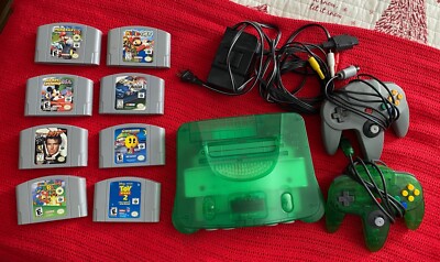 Original Nintendo 64 Jungle Green Console Bundle. Original Owner ...