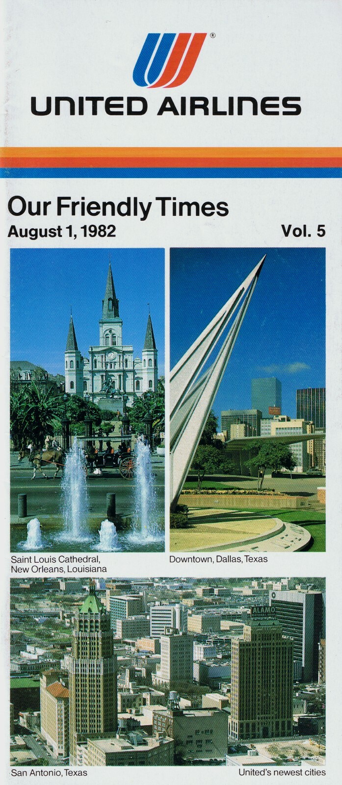 United Airlines Timetable August 1, 1982 = | eBay