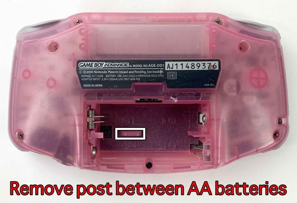 Gameboy Advance Rechargeable Battery Mod 1800mAh Li-ion USB-C for Game ...