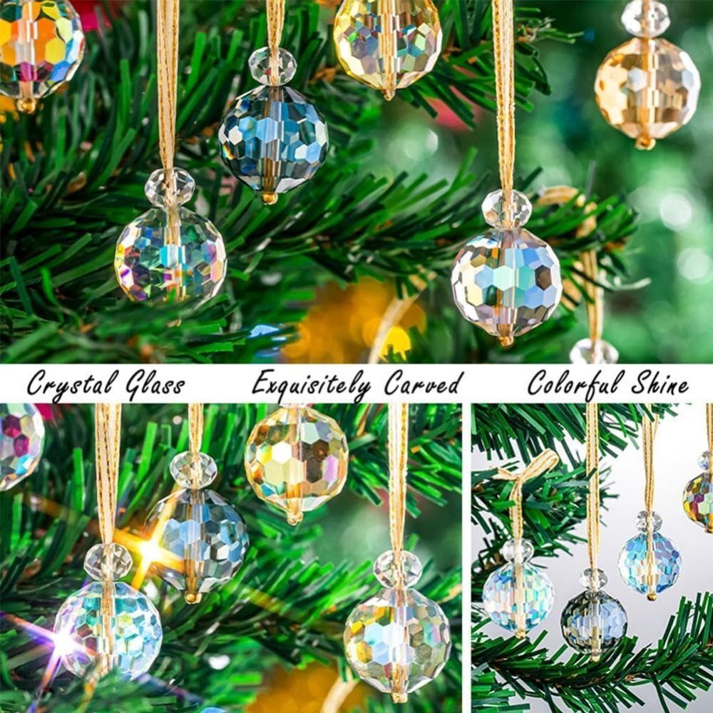 12Pcs Round Prism Christmas Balls Ornaments Multicolor Christmas ...