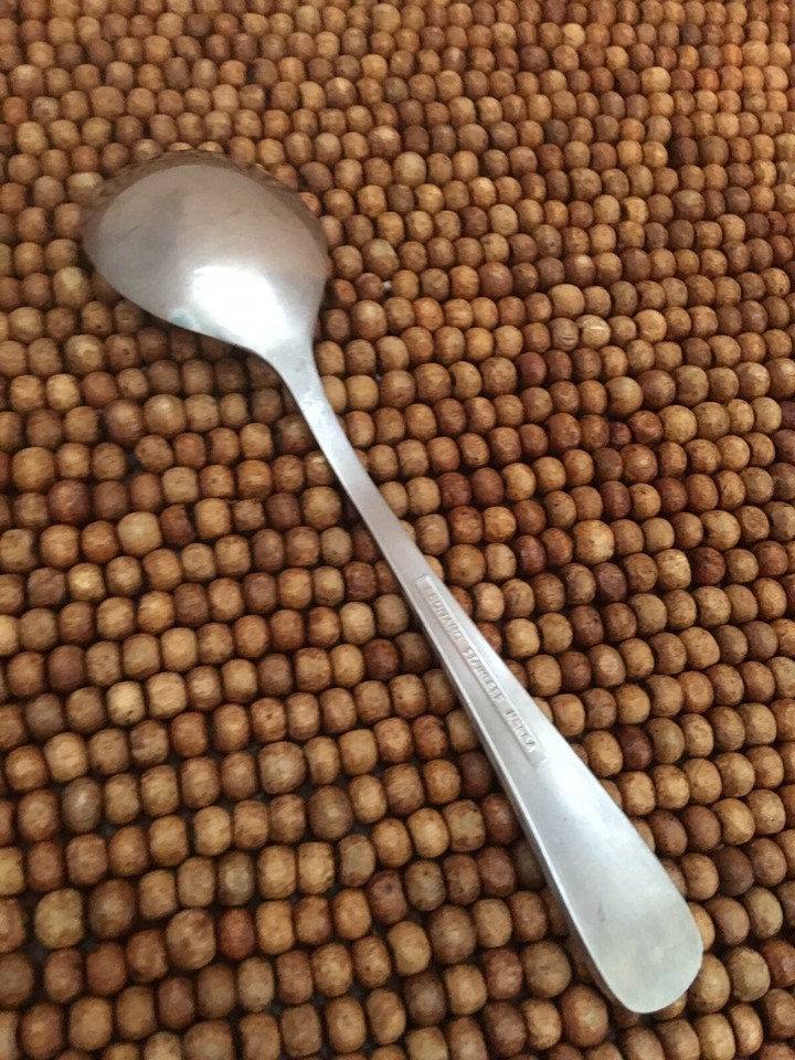 Leonard Satin Stainless Center Ridge Round Tip OLD ROCKPORT Sugar Spoon ...