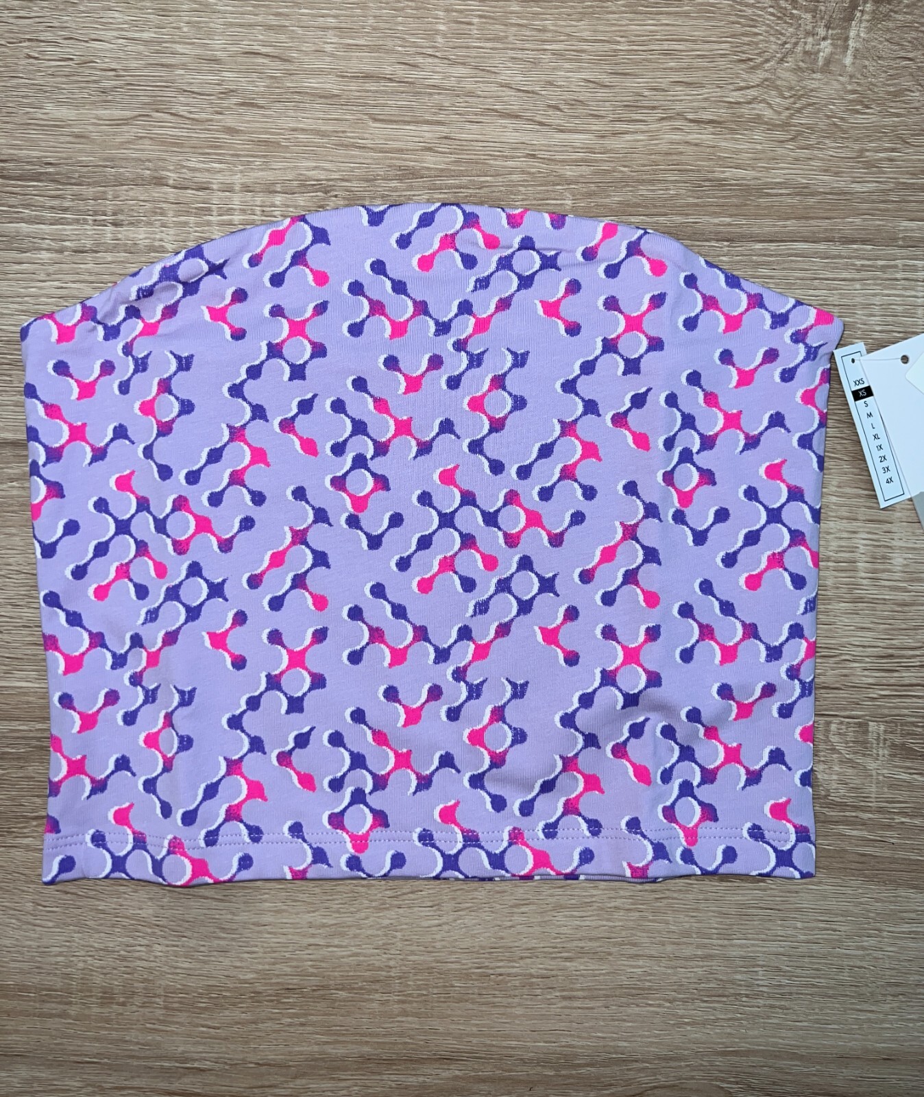 BP. Women's Tube Top Strapless Purple Geo-Paint Knit Cropped Size XS ...