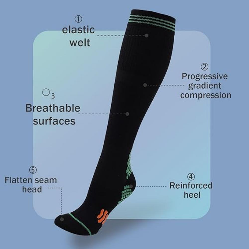 3pair High Quality Soft And Breathable Sports Sock Compression Knee ...