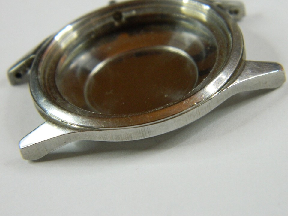 FINE VINTAGE BENRUS ? AUTOMATIC OPEN THRU CRYSTAL STAINLESS STEEL WATCH ...