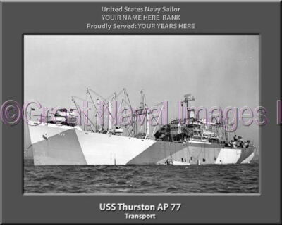 USS Thurston AP 77 Personalized Canvas Ship Photo Print Navy Veteran ...