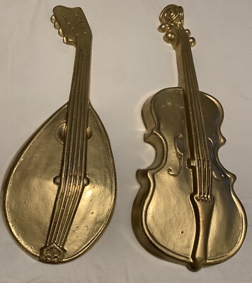 Gold Cast Iron Wall Decor Instrument Set | eBay