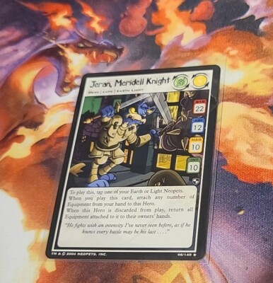NEOPETS JERAN, MERIDELL KNIGHT RARE BATTLE FOR MERIDELL SET 46/140 WOTC ...