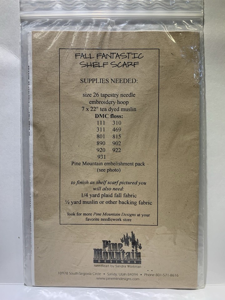 Pine Mountain Embroidery Fall Fantastic shelf scarf pattern apple scare ...