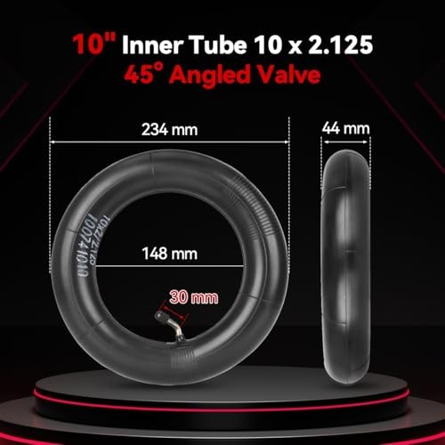 10 Inches Inner Tube 10x2.125 for Electric Scooter, 45° Angled Valve ...