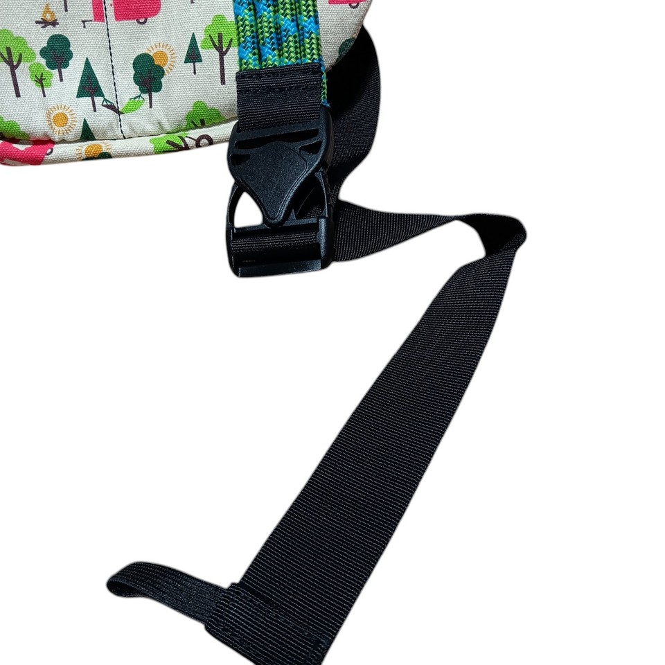 KAVU Sling Bag Rope Canvas Zip Compartments Camper Campsite Trees 18 ...