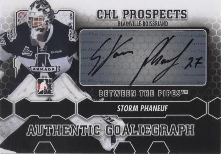 2012-13 In the Game Between the Pipes - Goaliegraph Storm Phaneuf #A-SP ...