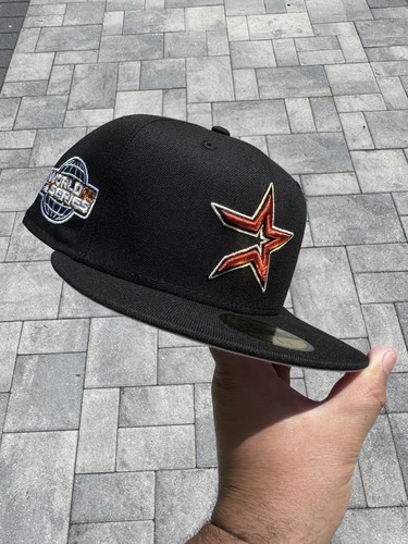 MENS HOUSTON ASTROS BLACK BRICK OPEN STAR PINK 05 PATCH NEW ERA FITTED ...
