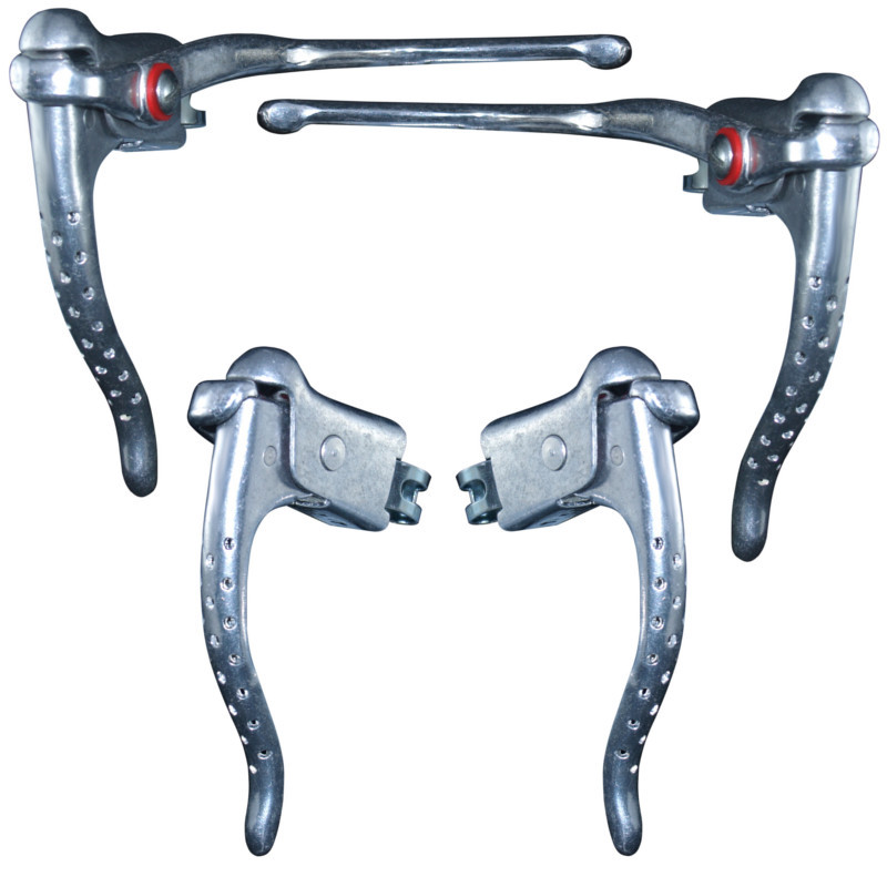 SET OF DOUBLE BRAKE LEVER + BROWN HOODS CYCLE VINTAGE 22MM FIXIE ...