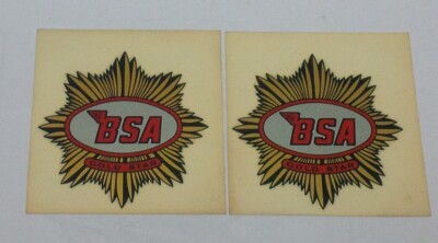 Paire Stickers A Sec Adhésifs Logo Réservoir BSA Or Star AD770062 | eBay