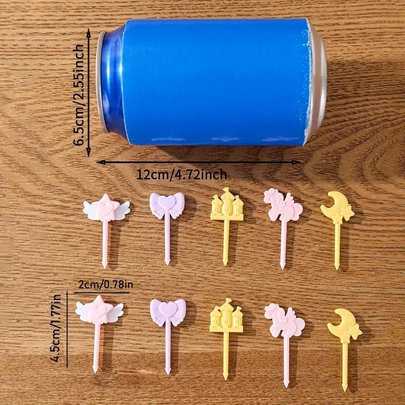 10 Pcs Cartoon Fruit Fork Cute Cupcake Top Decoration Food Appetizer ...