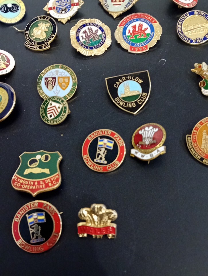 Job Lot 21 x Vintage Bowling Club Pin Badges Bowls Indoor Bundle ...