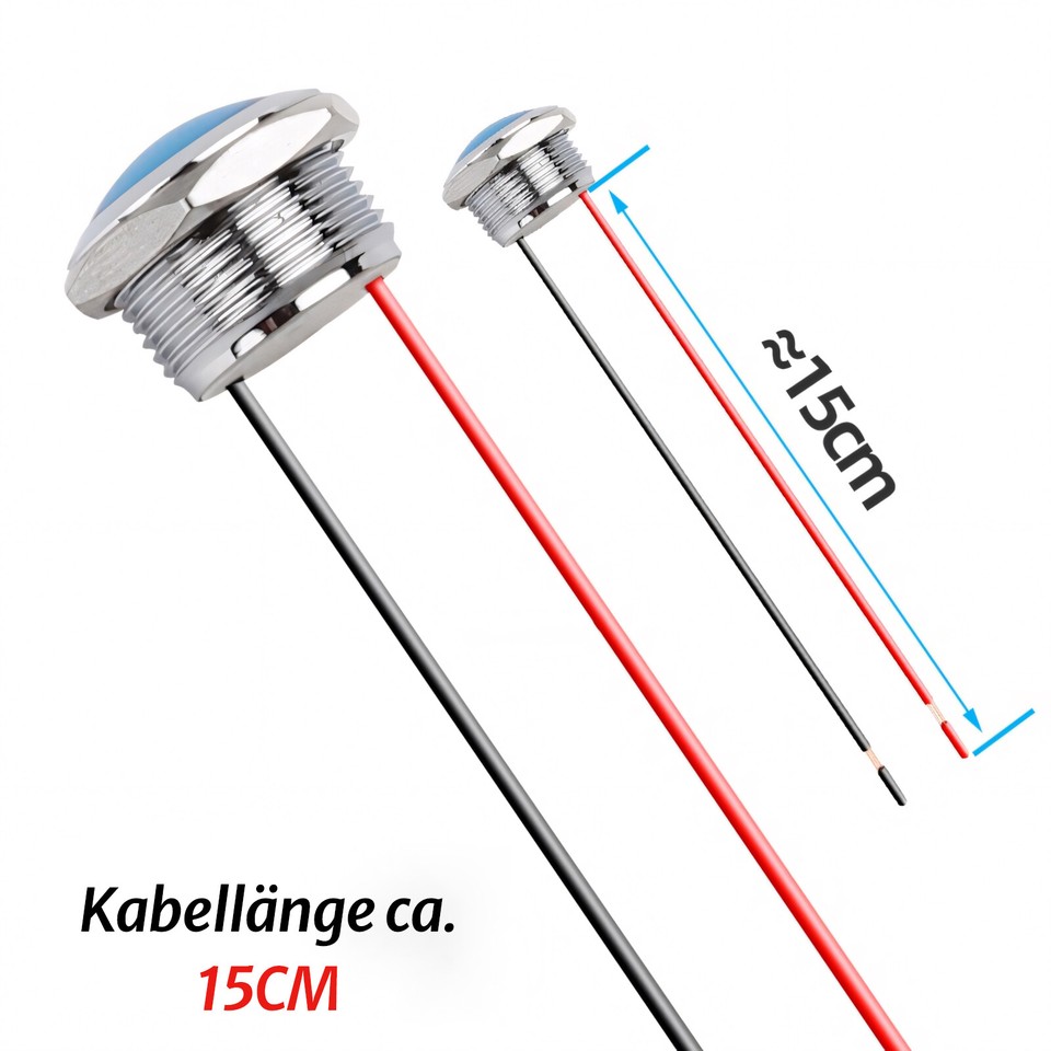 6-22mm Waterproof Metal LED Indicator Pilot Dash Light Panel Lamp AC/DC ...