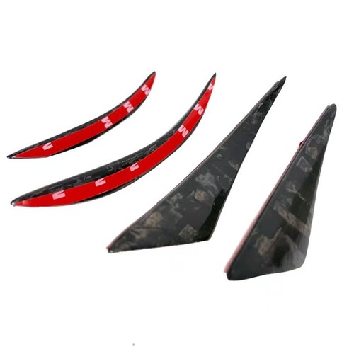 4pcs Universal Real Forgrd Carbon Fiber Front Bumper Fins Spoiler ...