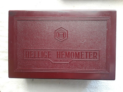 VINTAGE Ruby Colored BAKELITE Plastic Hellige Hemometer Box 6 1/4"x 4 ...