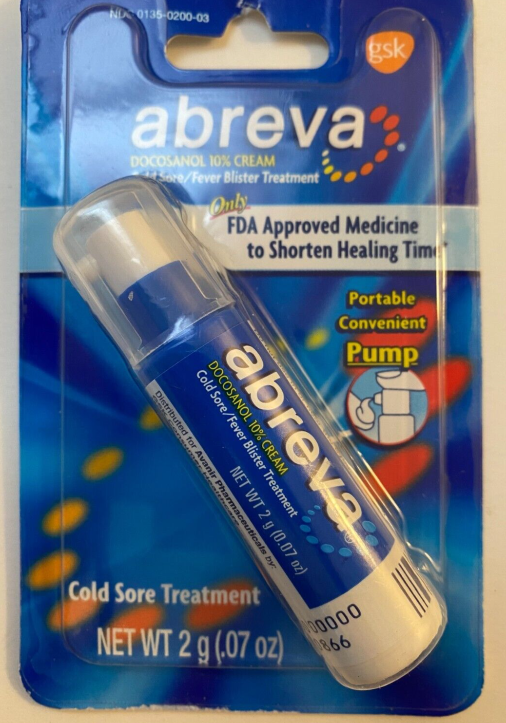 ABREVA PUMP COLD SORE CREAM 2GM EXP : 06/2025 | eBay