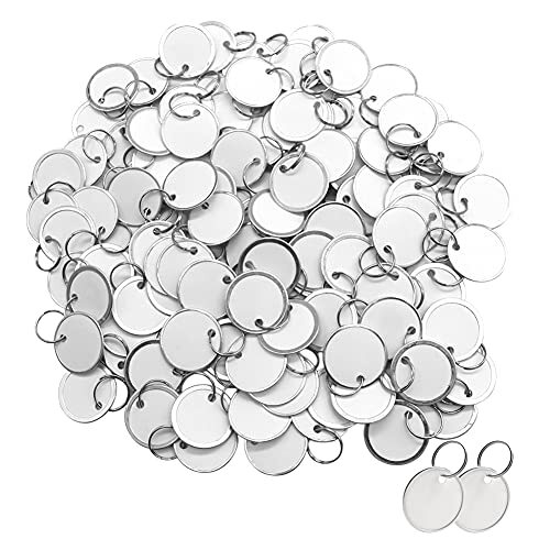 100pcs Metal Rim Key Tags,1-14 Inch Blank Round Rimmed Key Tag Paper ...