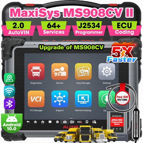 Autel MaxiSYS CV MS908CV II Heavy Duty Diagnostic Scanner Tool, Same as ...